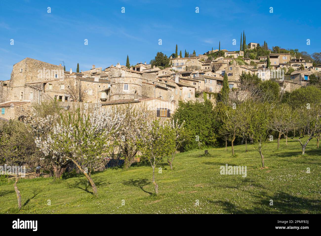 France, Drome, Drome Provencale, Mirmande, labeled Les Plus Beaux Villages de France (The Most ...
