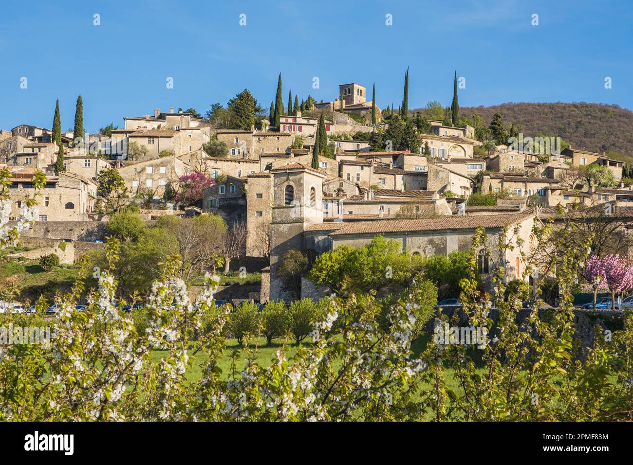 France, Drome, Drome Provencale, Mirmande, labeled Les Plus Beaux Villages de France (The Most ...