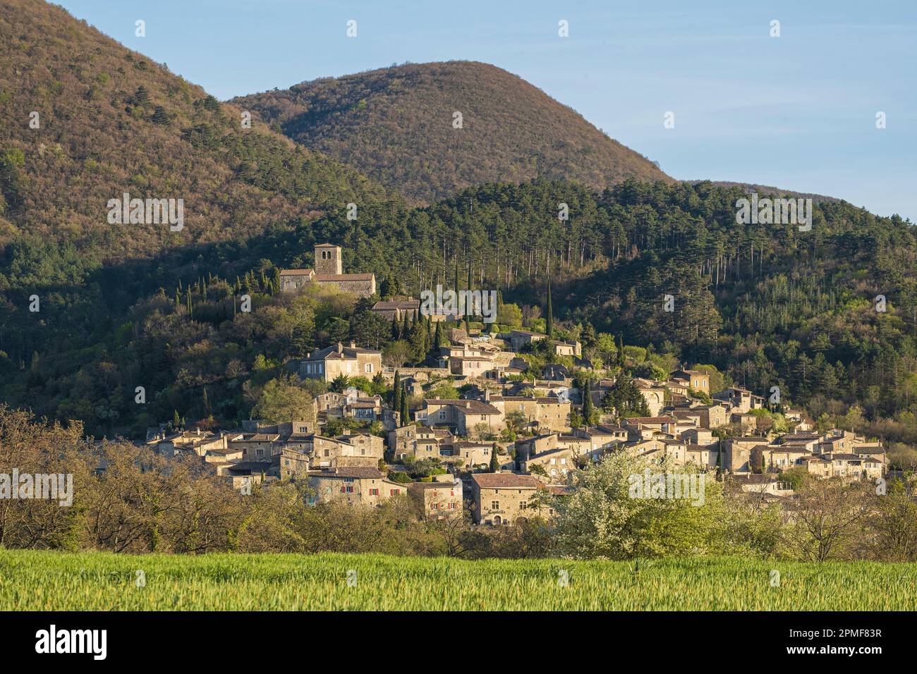 France, Drome, Drome Provencale, Mirmande, labeled Les Plus Beaux Villages de France (The Most ...