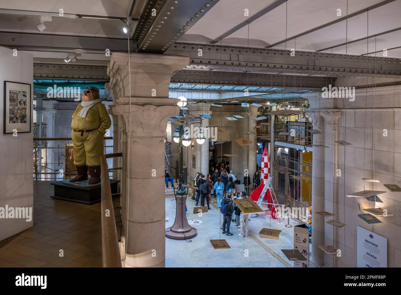 Belgium, Brussels, Entrance hall of the Belgian Comic Strip Center ...