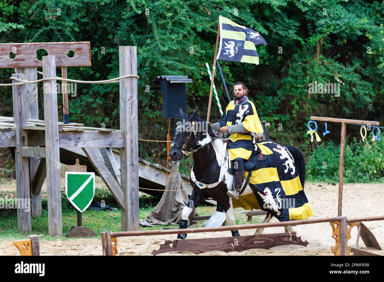 France, Ardennes, Sedan, show of chivalry at the fortified castle of ...