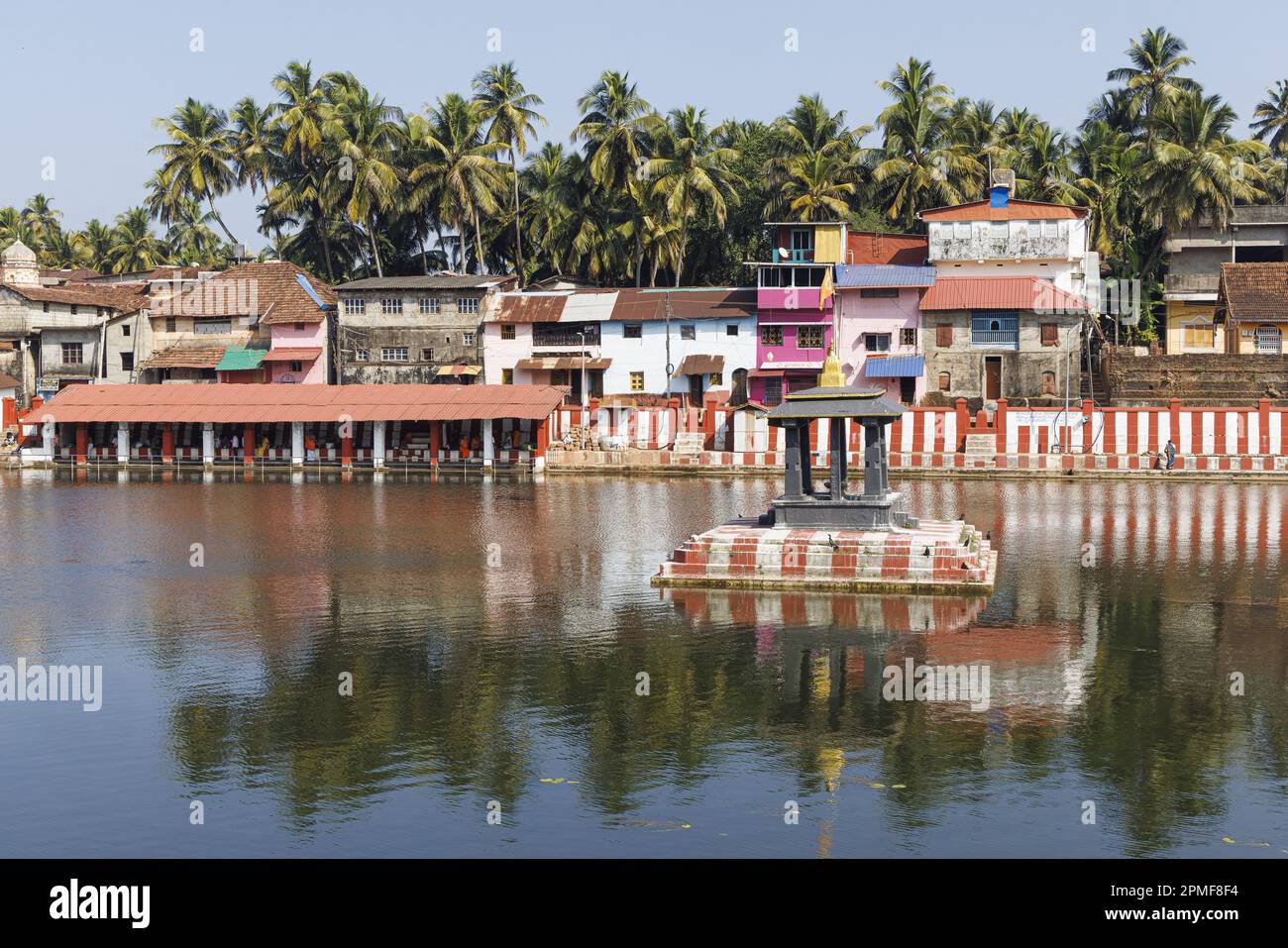 India, Karnataka, Gokarna, temple pond Stock Photo - Alamy