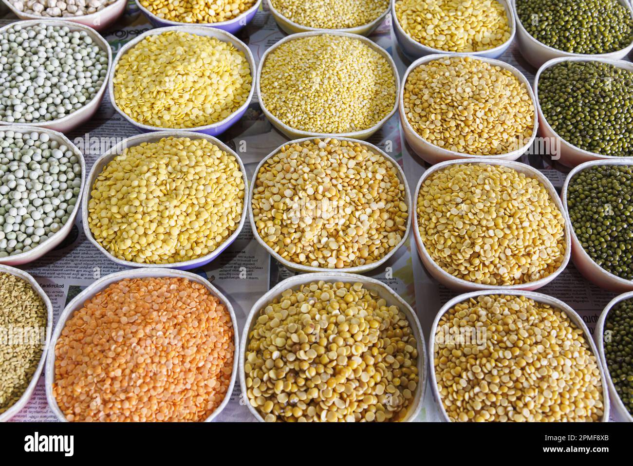 India, Kerala, Kozhikode or Calicut, the Big Bazar, different species ...