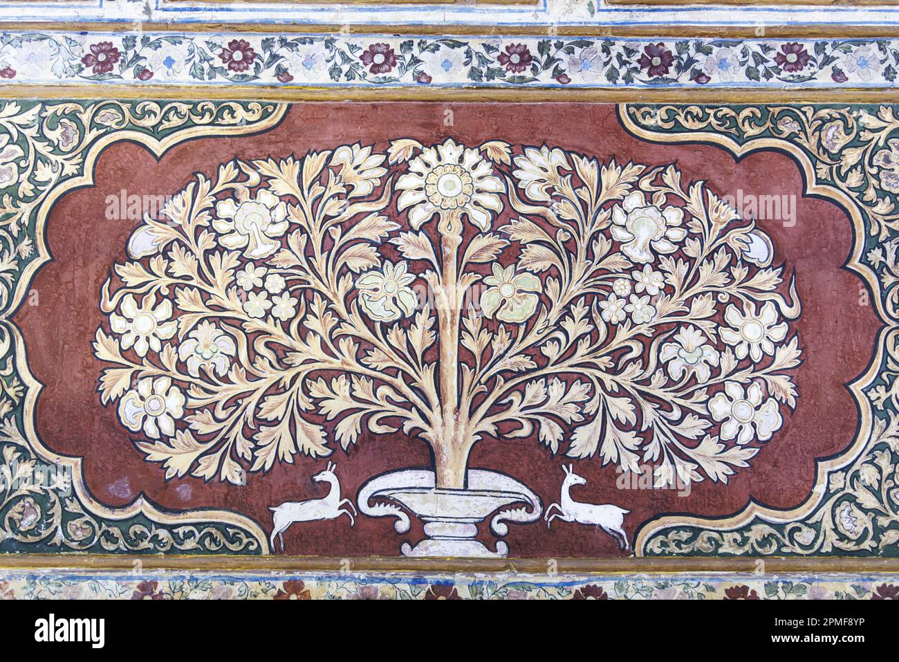 India, Karnataka, Srirangaptna, Dariya Daulat Bagh, wall painting ...