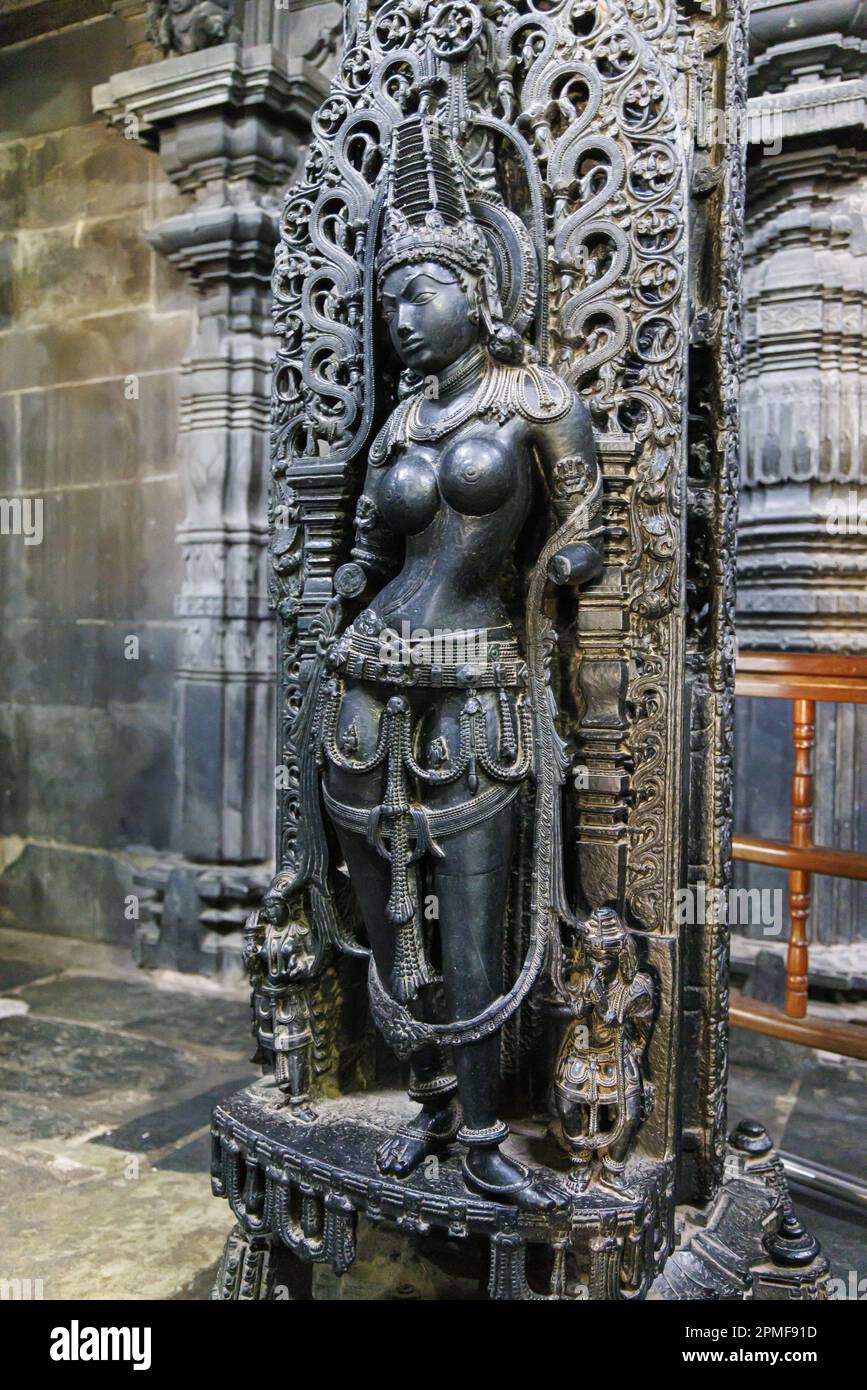 India, Karnataka, Belur, Chennakeshava temple, Mohini statue a female ...