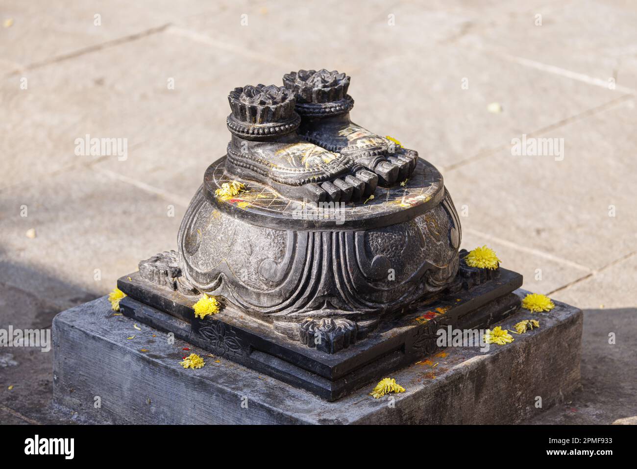 India, Karnataka, Chitradurga, Chitradurga fort, Parvati feet sculpture ...