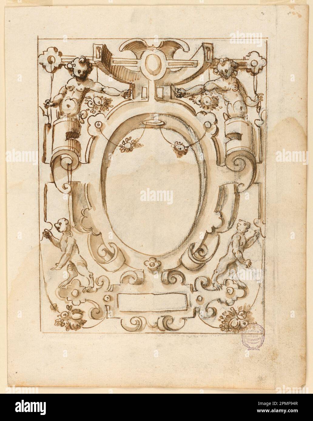 Drawing, Grotesque Design; Italy; charcoal, pen and ink, brush and ...