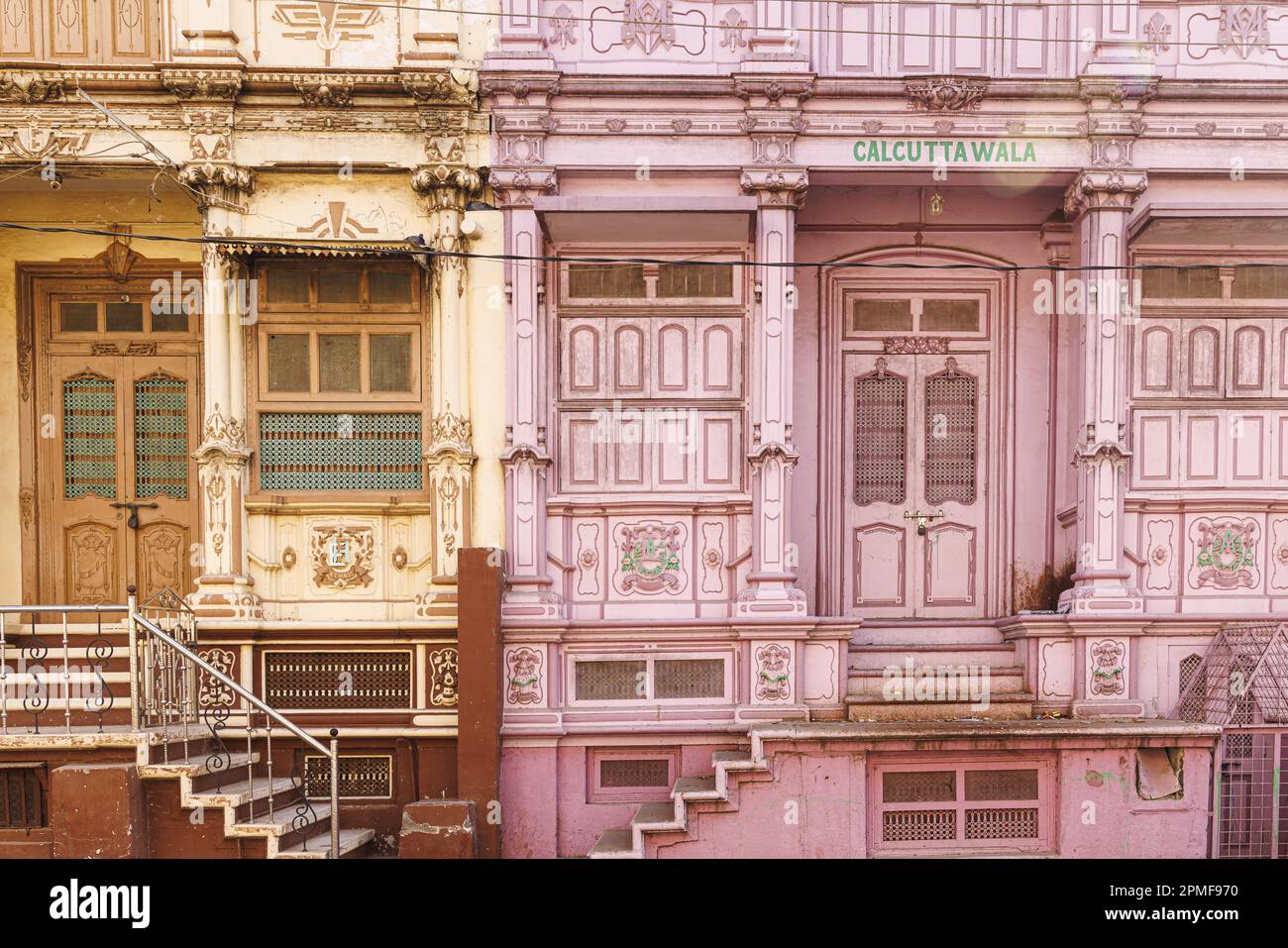 India, Gujarat, Sidhpur, Bohra Vad, muslim Bohra haveli facade Stock ...