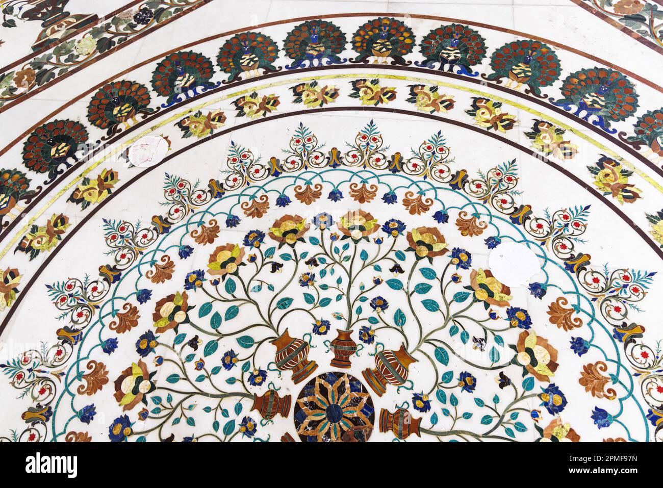 India, Gujarat, Bhuj, Shree Swaminarayan temple, ground mosaic Stock ...