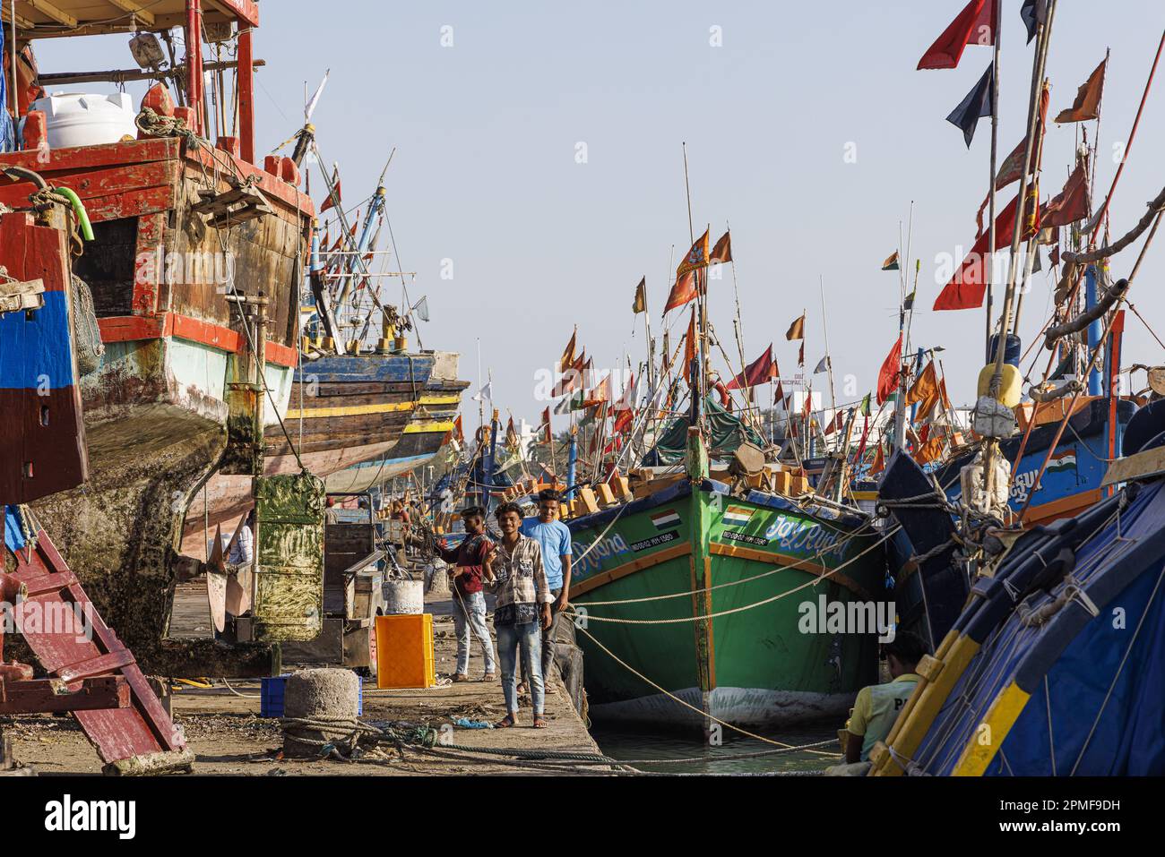 India, Dadra and Nagar Haveli and Daman and Diu, Diu, fishing boats ...