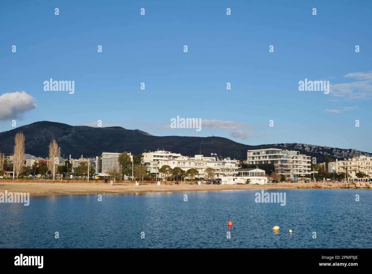 Asteras Beach in Glyfada on the outskirts of Athens in Spring Stock ...