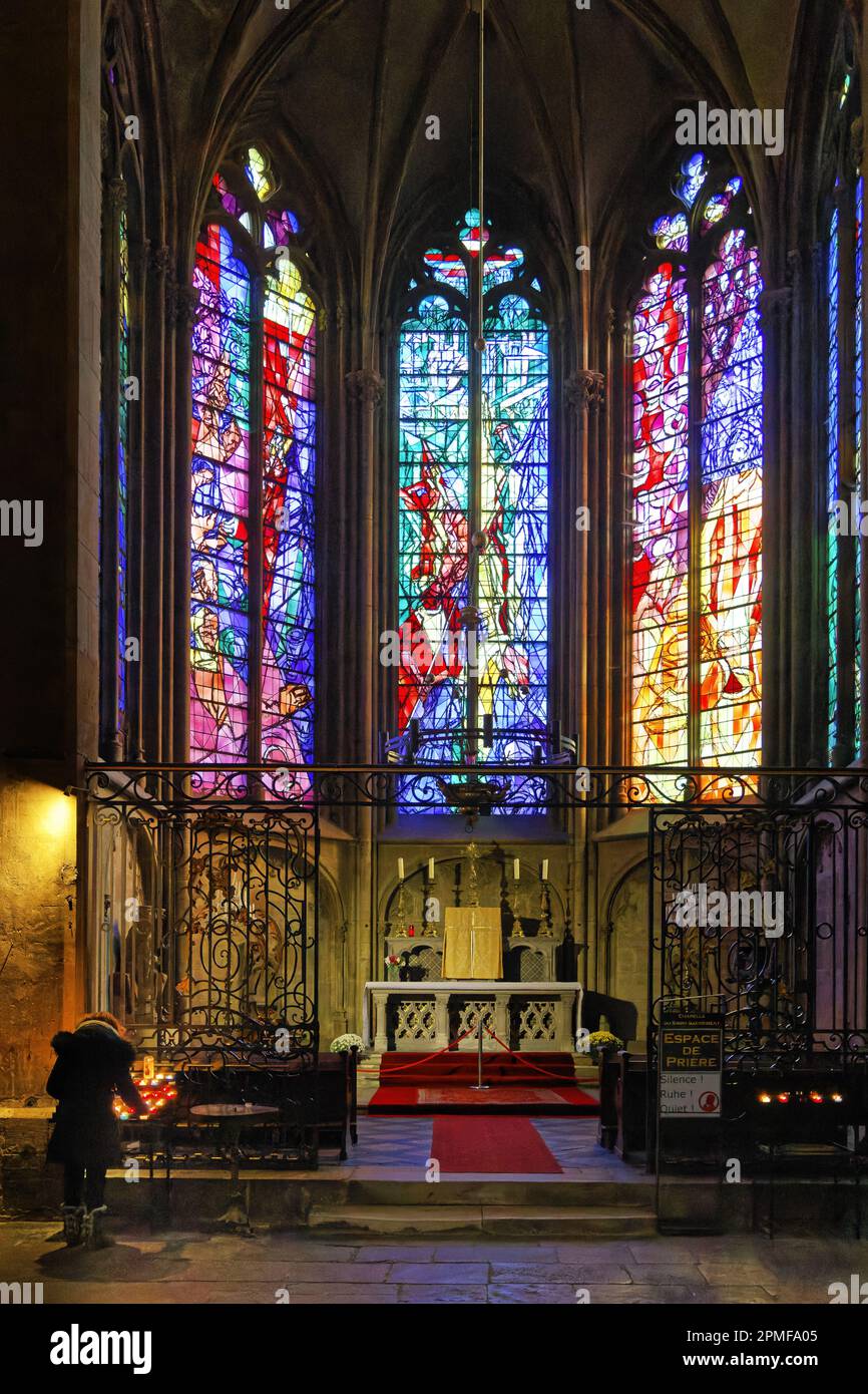 France Moselle Metz Saint Etienne De Metz Cathedral Stained Glass Windows By Marc Chagall