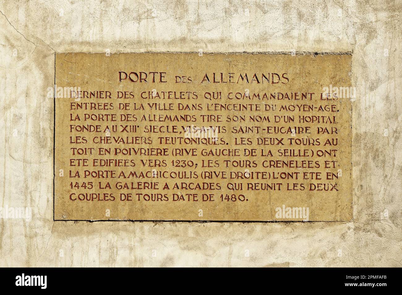 France, Moselle, Metz, German gate vestige of the old medieval walls ...