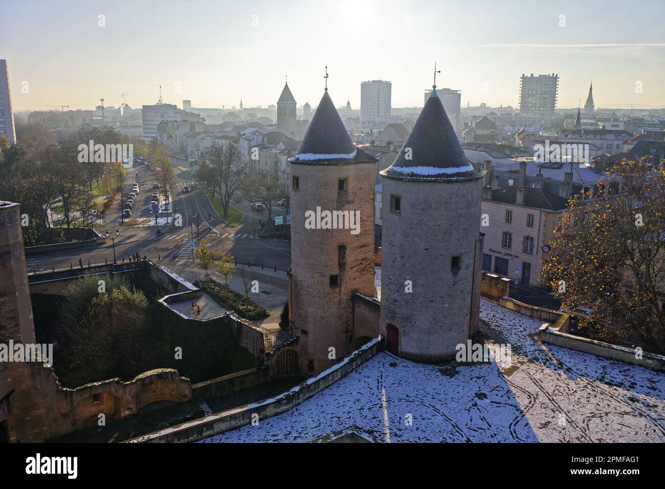 France, Moselle, Metz, German gate vestige of the old medieval walls ...