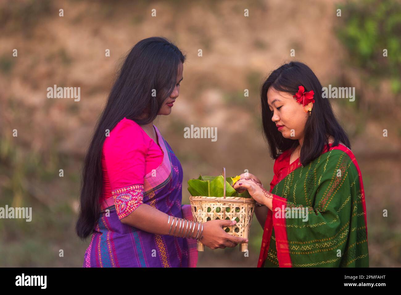 People of indigenous communities in the Chittagong Hill Tracts celebrating three-day Biju ...