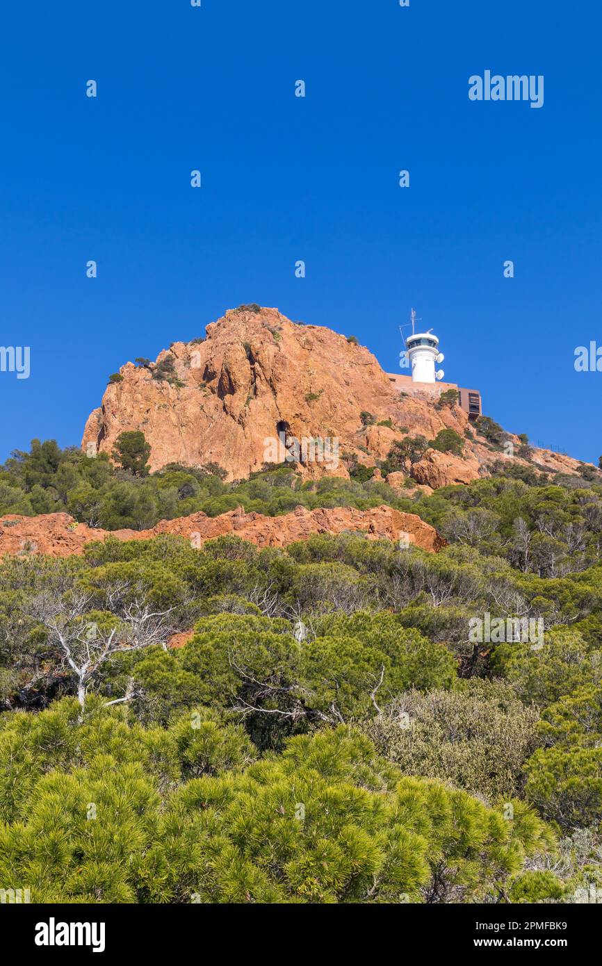Cape Dramont Lighthouse, Esterel, Cote d'Azur, French Riviera, France ...