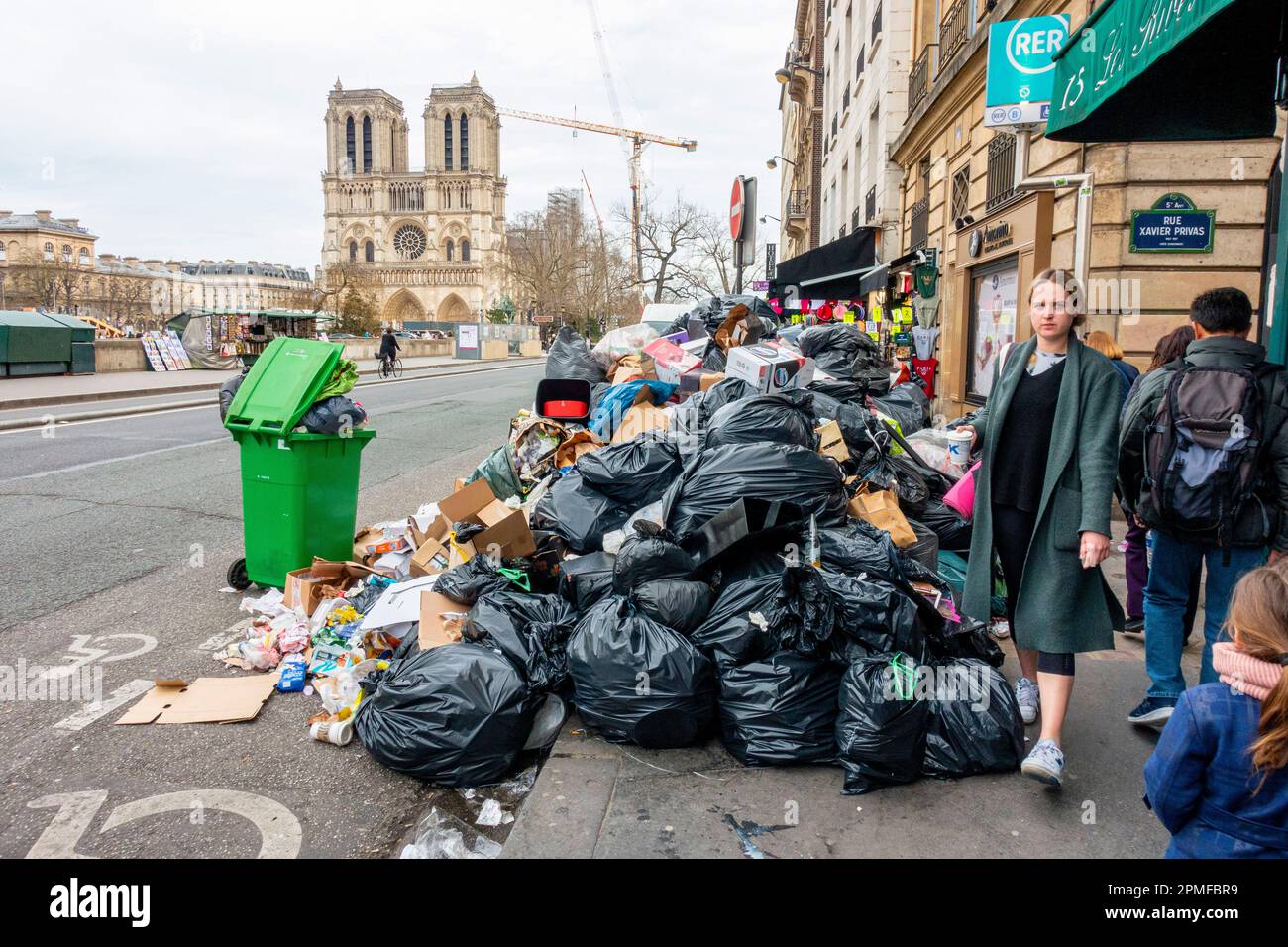 France, Paris, garbage collectors' strike of March 2023, Saint Michel ...