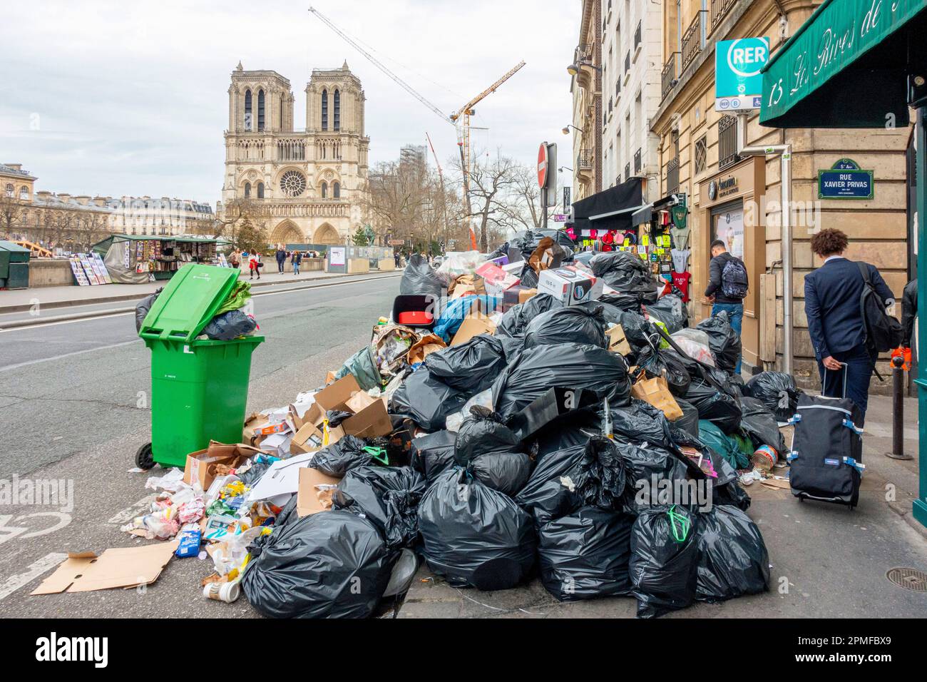 France, Paris, garbage collectors' strike of March 2023, Saint Michel ...