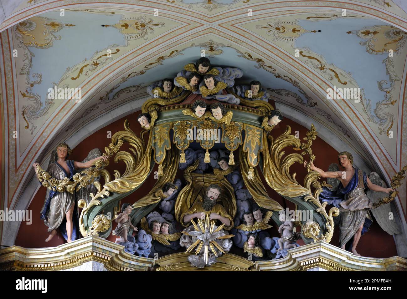 France, Doubs, Goux les Usiers, Saint Valere church dated 18th century ...