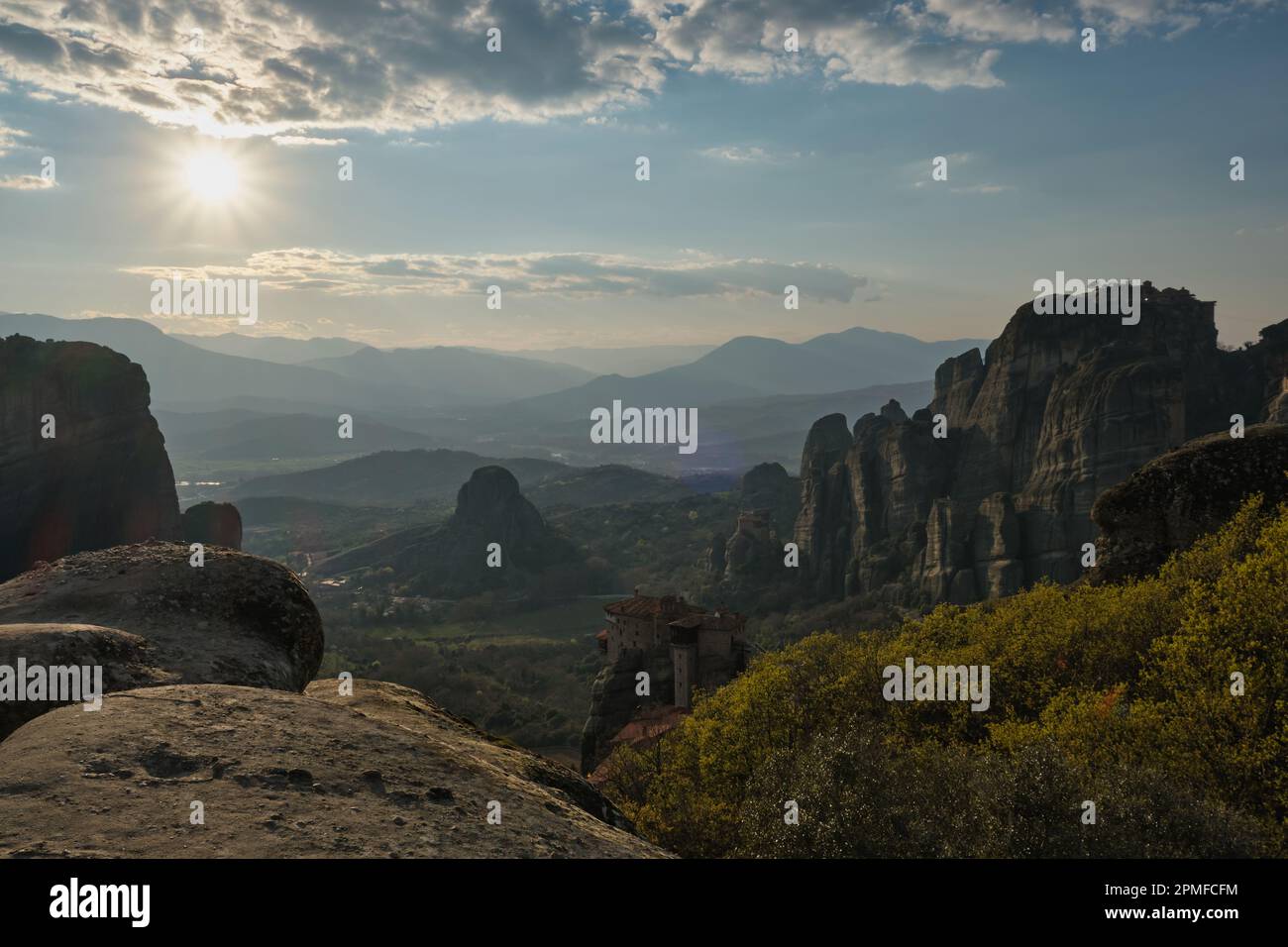 Sun flare over mountain hi-res stock photography and images - Alamy