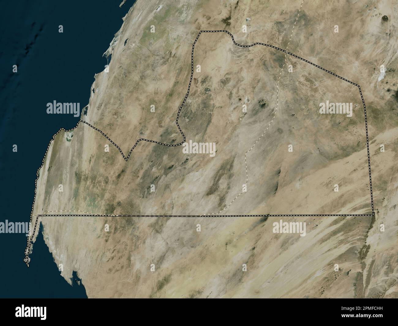 Aousserd, province of Western Sahara. High resolution satellite map ...