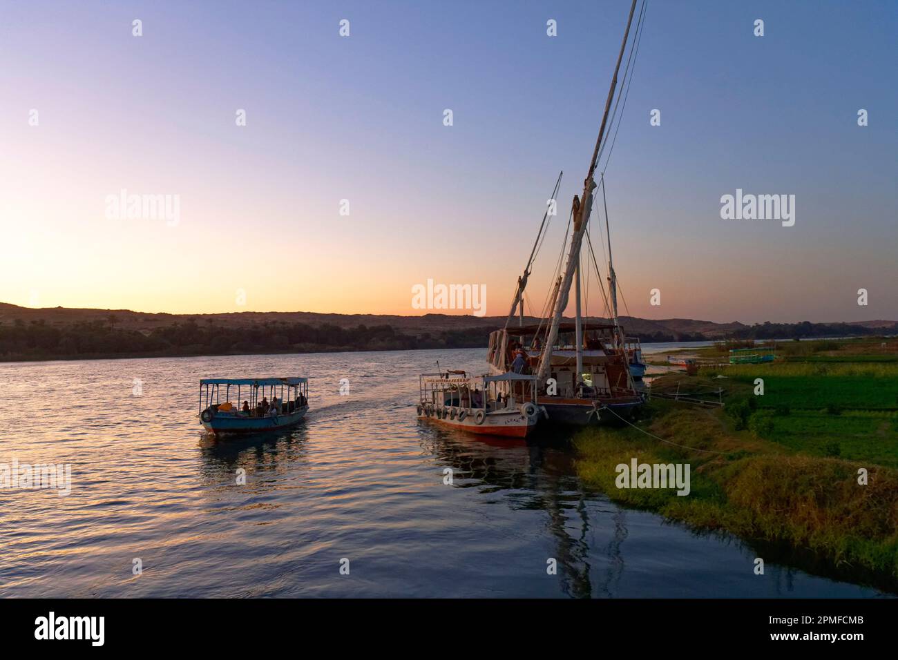 Egypt, Upper Egypt, Nile Valley, cruise aboard the sandal Turquoise ...