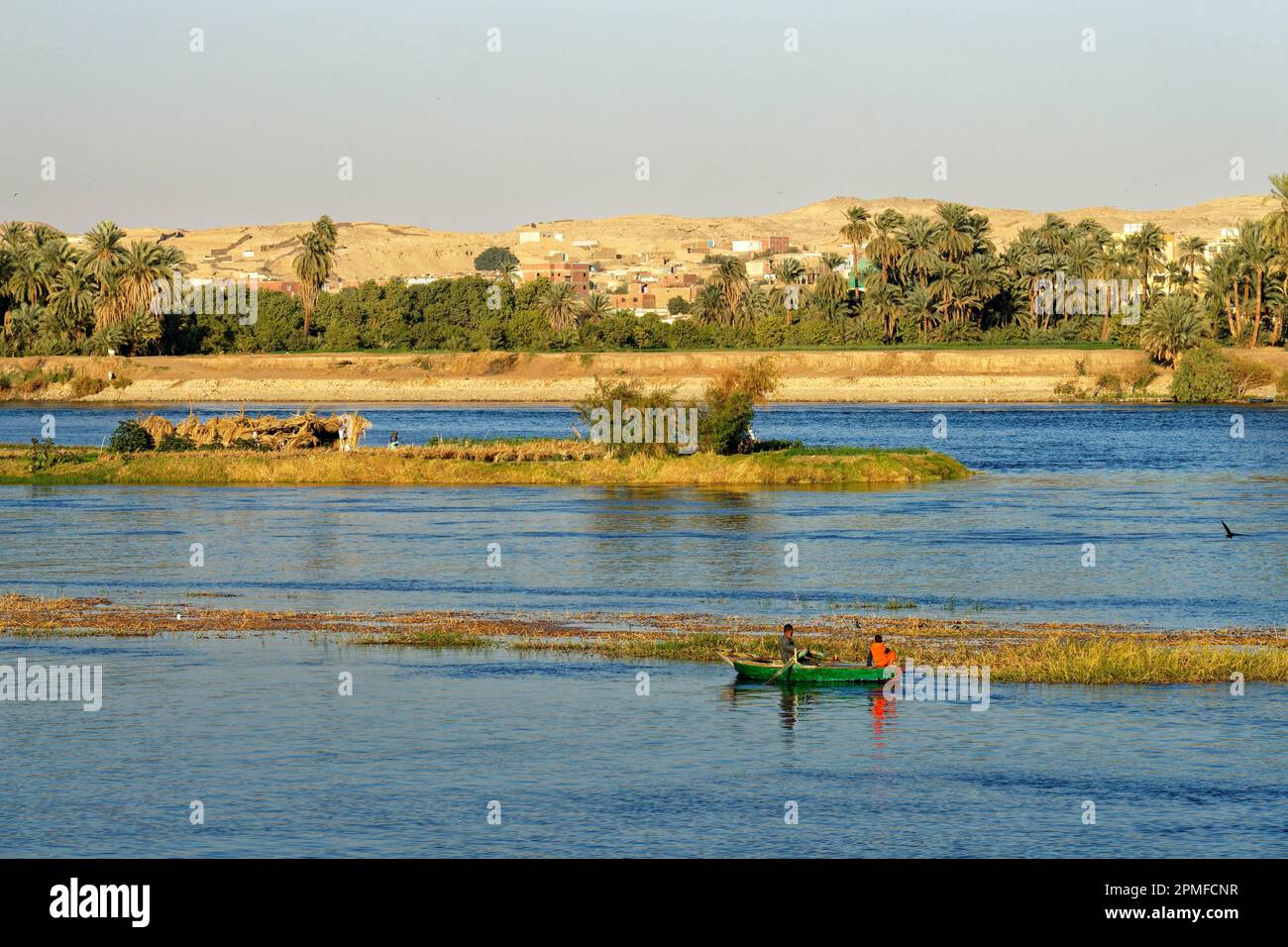 Egypt, Upper Egypt, Nile Valley, Nile river banks, fisherman Stock ...