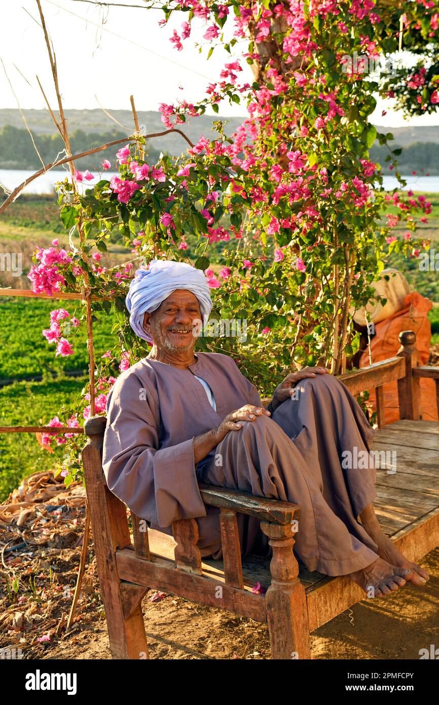 Egypt, Upper Egypt, Nile Valley, country scene, village life Stock ...
