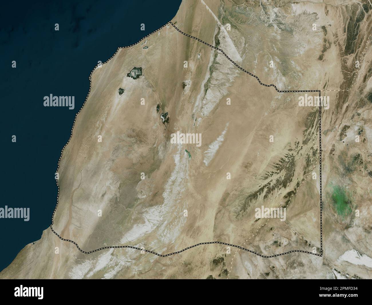 Boujdour, province of Western Sahara. High resolution satellite map ...