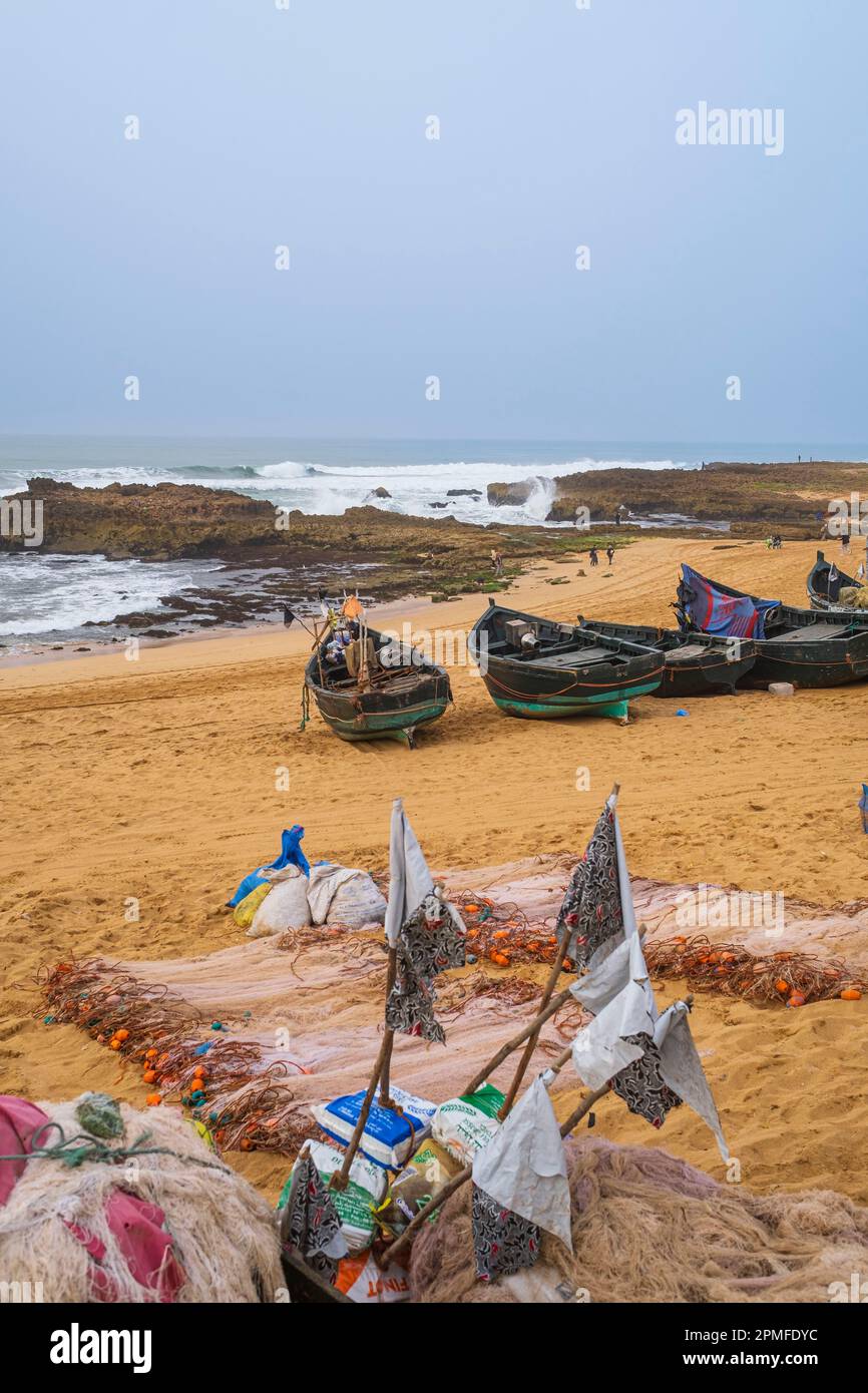 Morocco, province of Sidi Bennour, Oualidia, the beach Stock Photo - Alamy