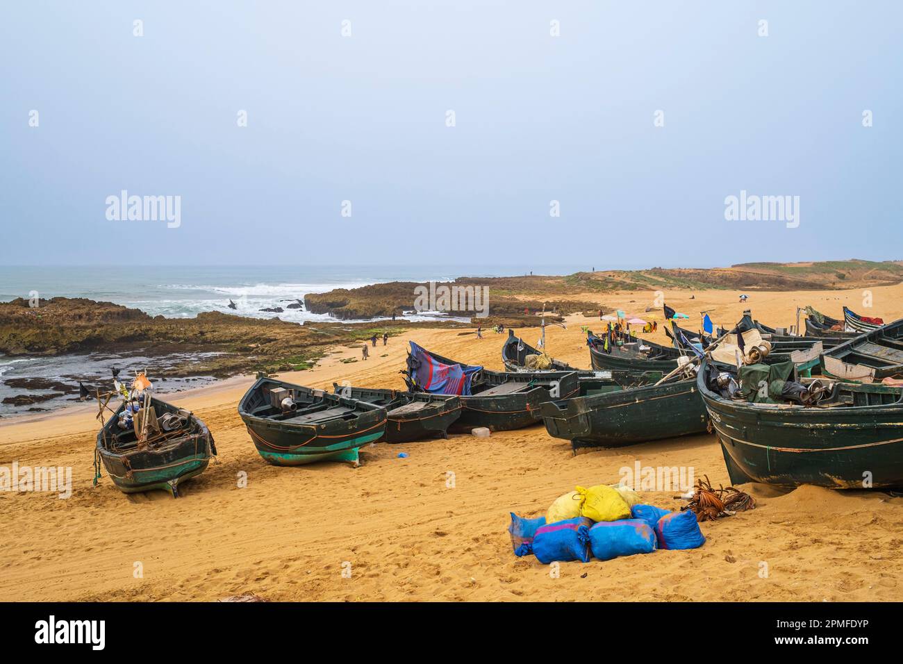 Morocco, province of Sidi Bennour, Oualidia, the beach Stock Photo - Alamy