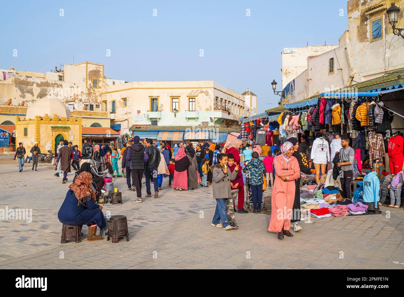Morocco, Safi, Sidi Boudhab Square at the entrance to the medina Stock ...