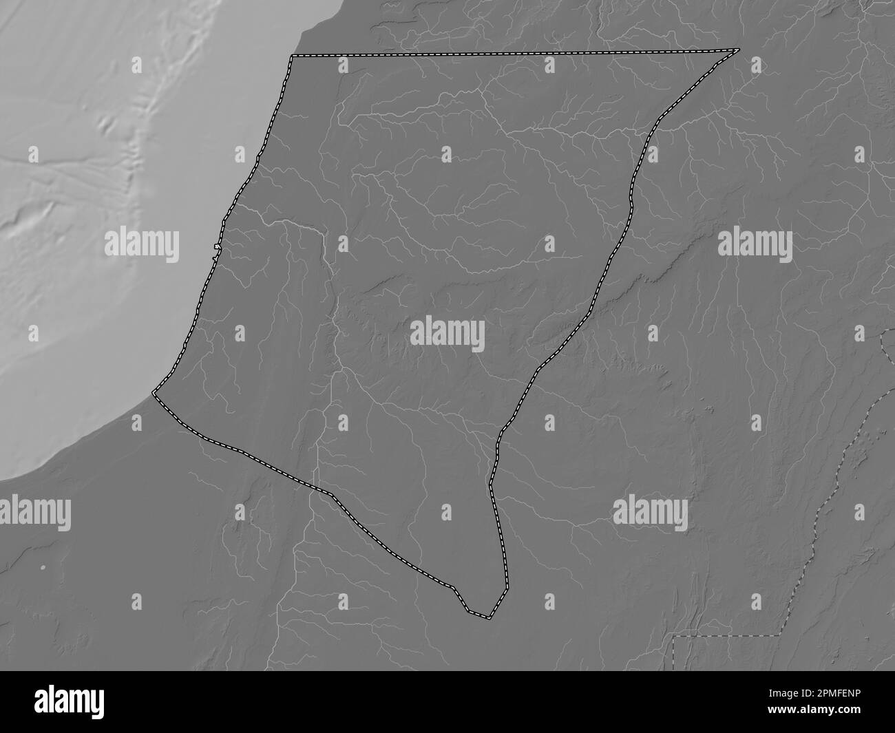 Laayoune-Sakia El Hamra, province of Western Sahara. Bilevel elevation ...