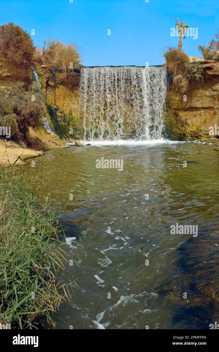 Egypt, Fayoum area, protected area of Wadi El Rayan, waterfalls Stock ...