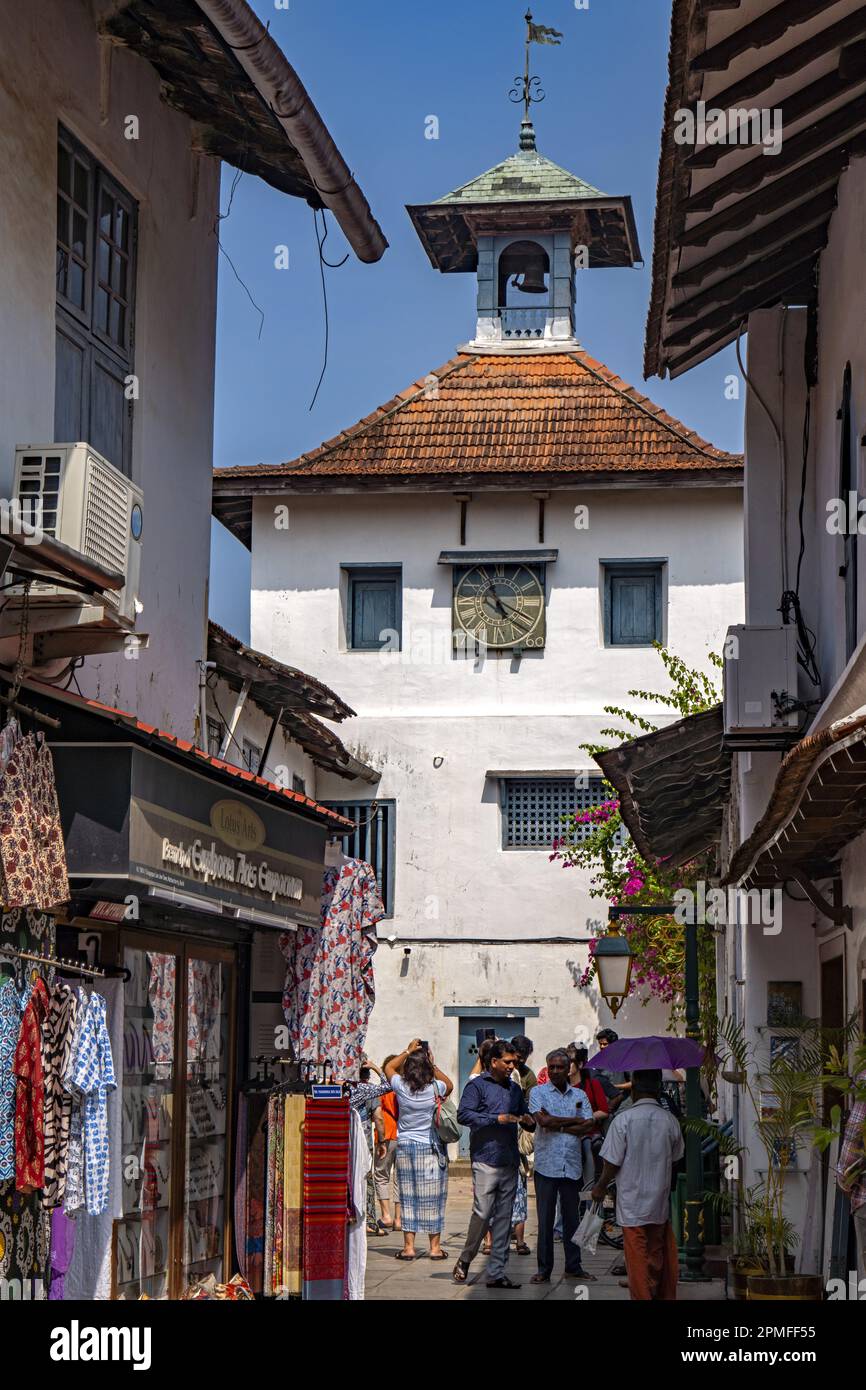 India, Kerala, Kochi, Paradesi synagogue clock tower Stock Photo - Alamy