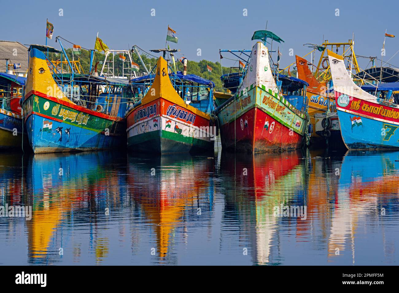 India, Pondichery, fishing harbour Stock Photo - Alamy