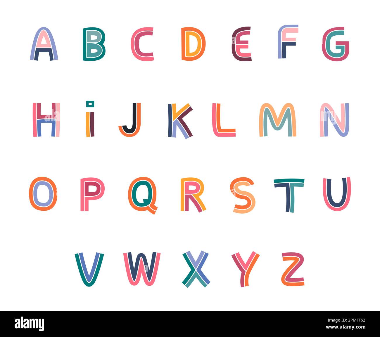Alphabet type with colorful bright design Stock Vector Image & Art - Alamy