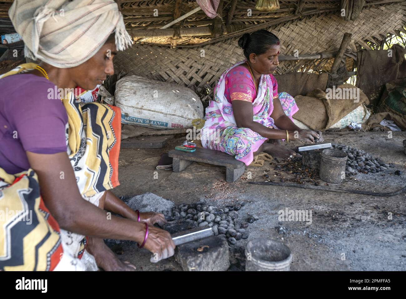 India, Tamil Nadu, Chettinad, working on cashew nuts Stock Photo - Alamy