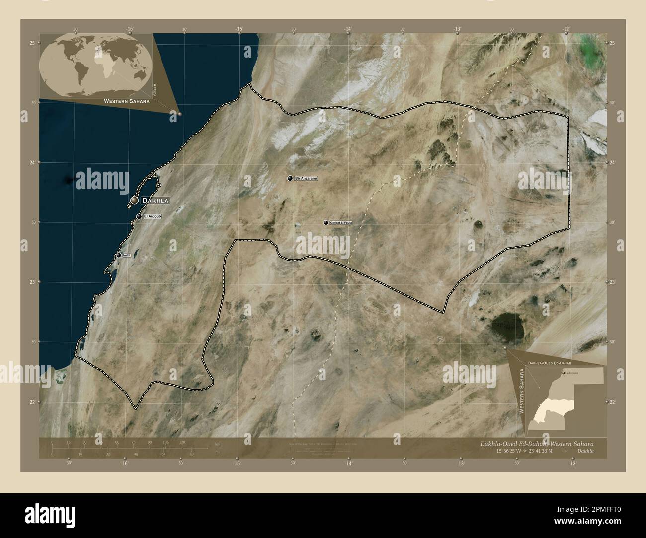 Dakhla-Oued Ed-Dahab, province of Western Sahara. High resolution ...