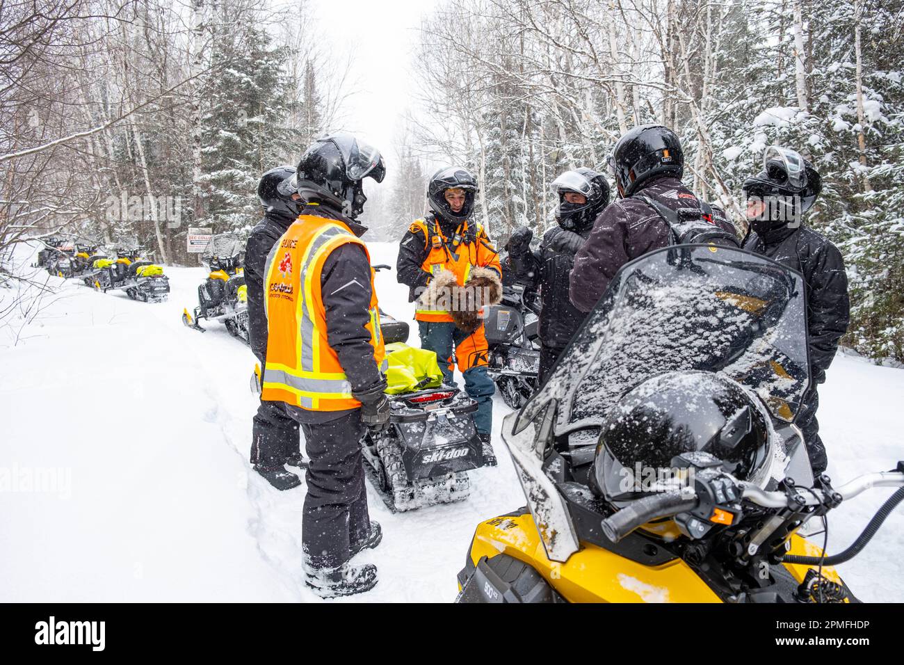 Canada, Quebec Province, Matawinie, Atikamekw Indian Reserve, off road ...