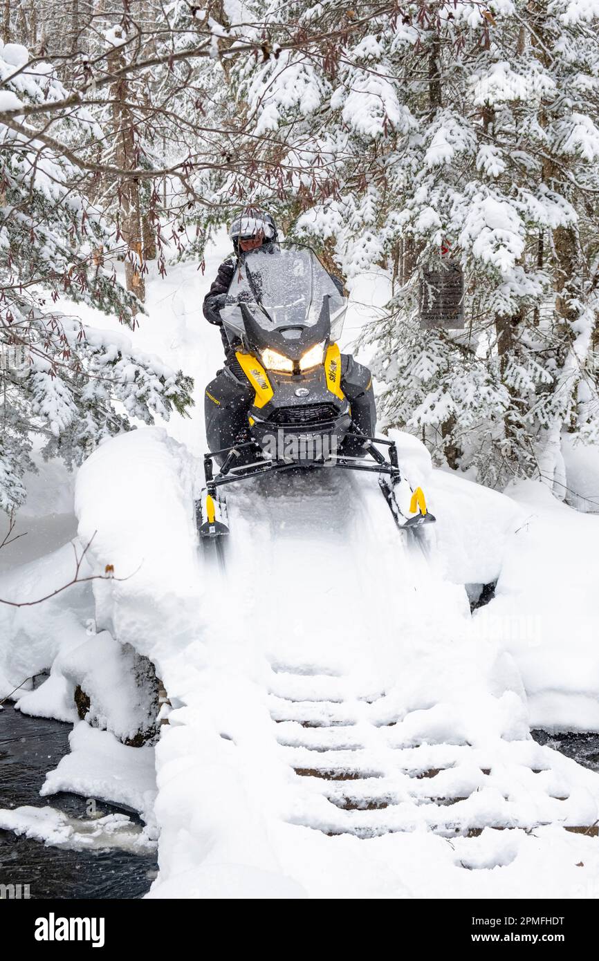 Canada, Quebec Province, Matawinie, Atikamekw Indian Reserve, off road ...