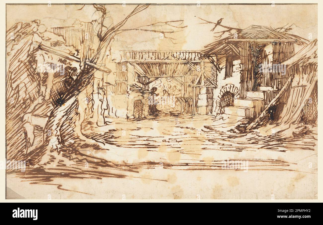 Set for a christmas creche nativity this is a draw hi-res stock ...