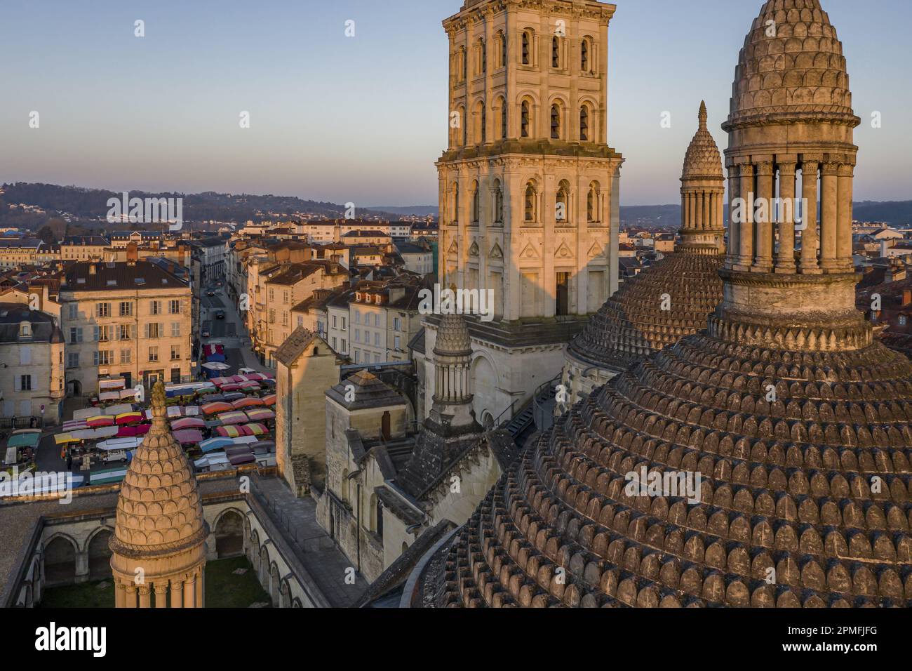 France, Dordogne, White Perigord, Perigueux, the St Front cathedral ...