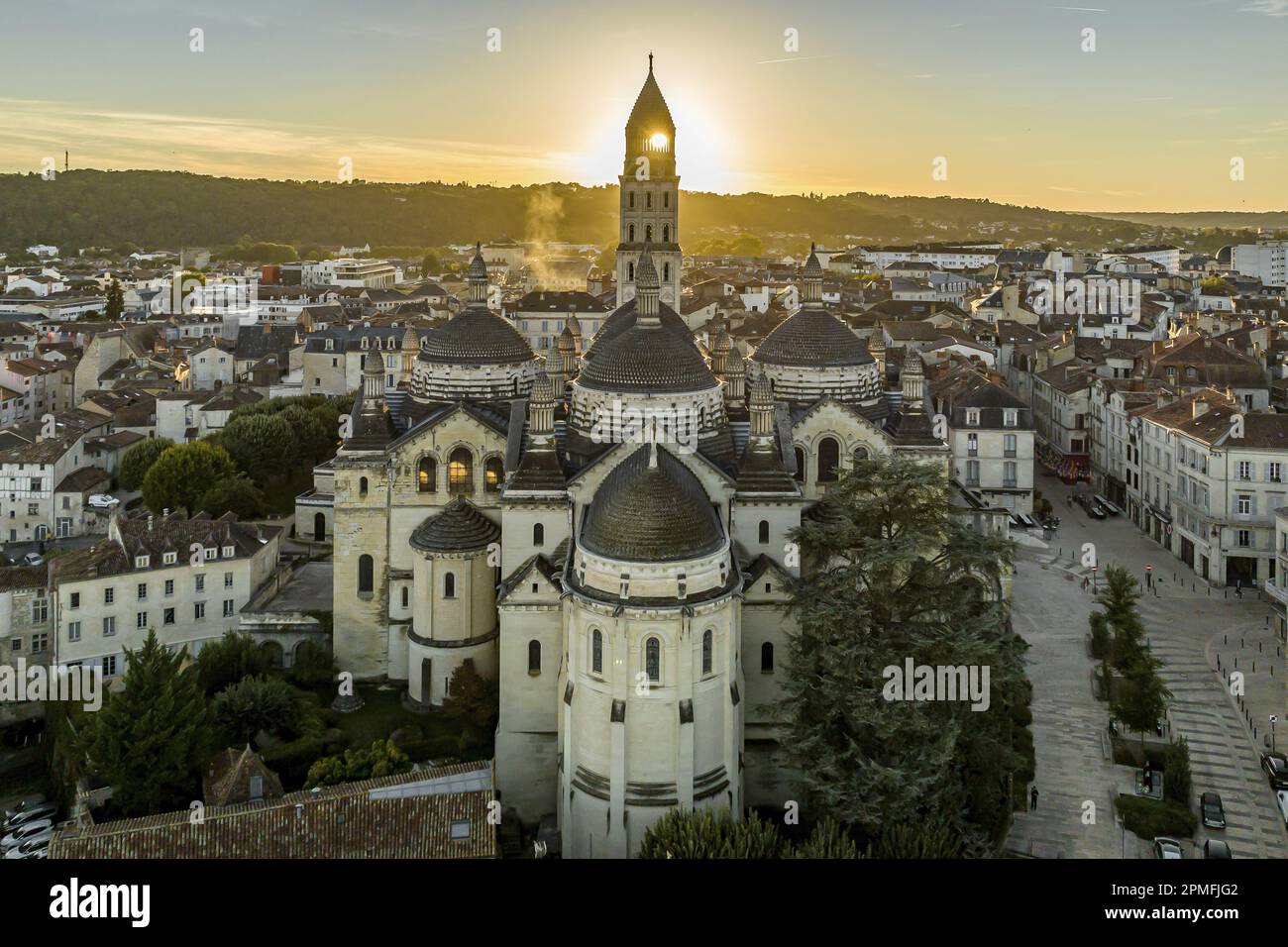France, Dordogne, White Perigord, Perigueux, the St Front cathedral ...