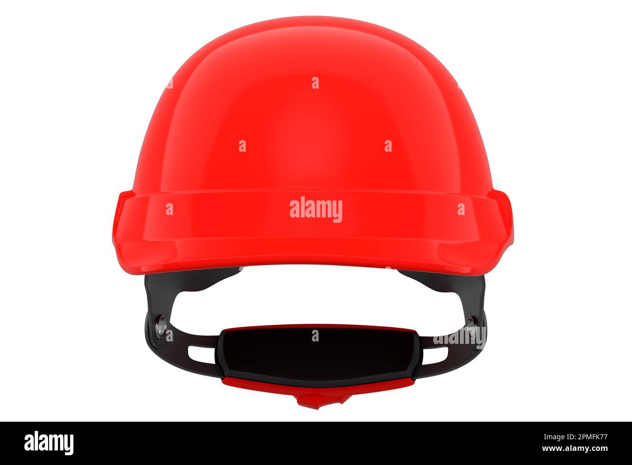 Red safety helmet or hard cap isolated on white background. 3d render ...