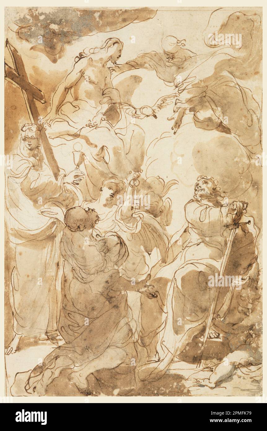 Drawing, The Trinity and the Apostles, St. Peter and St. Paul; Gaetano ...