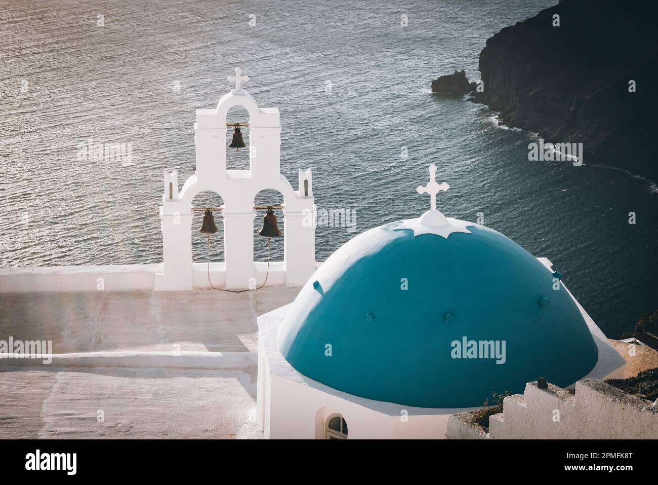 Typical Santorinian churches in Oia, Santorini, Greece Stock Photo - Alamy