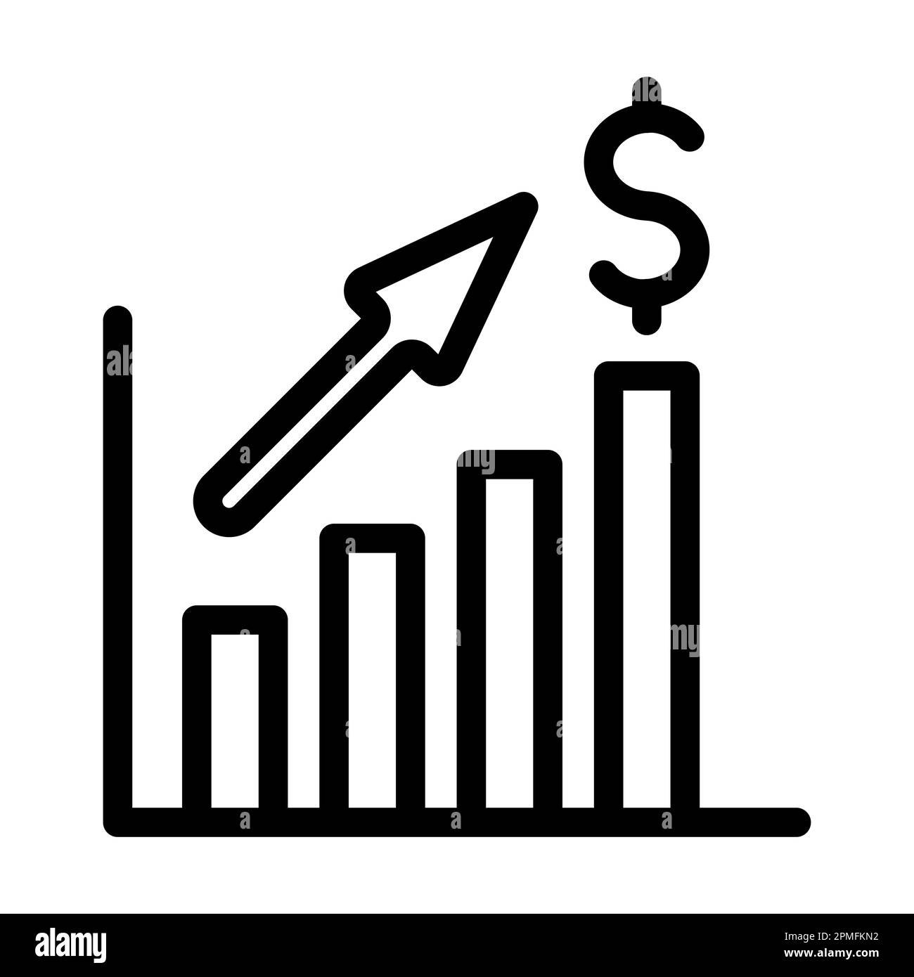 Growth Vector Thick Line Icon For Personal And Commercial Use Stock Photo - Alamy