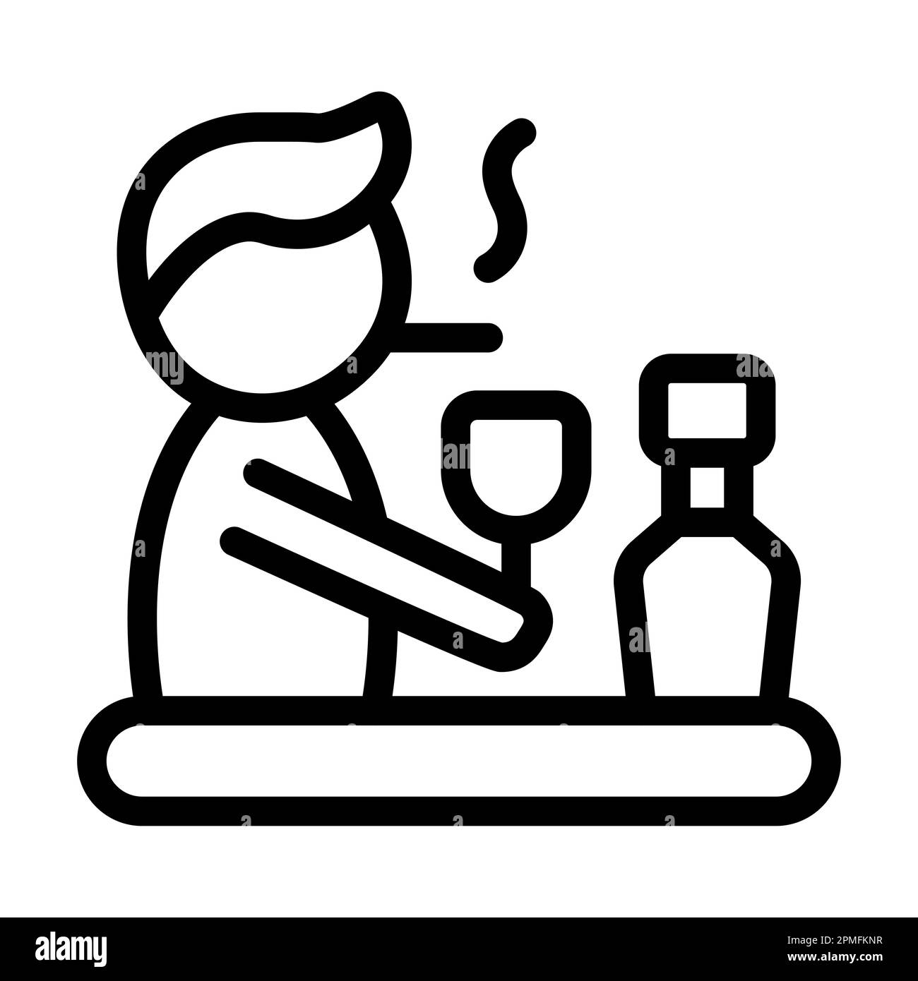 Bad Habits Vector Thick Line Icon For Personal And Commercial Use Stock ...