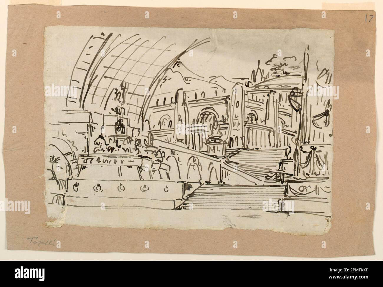 Drawing, Stage Design, Group of Antique Monuments; Designed by Angelo ...